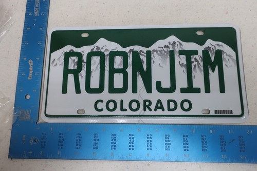 Colorado License Plate Vanity Graphic Flat Rob and Jim Robin ROBNJIM #2 ...