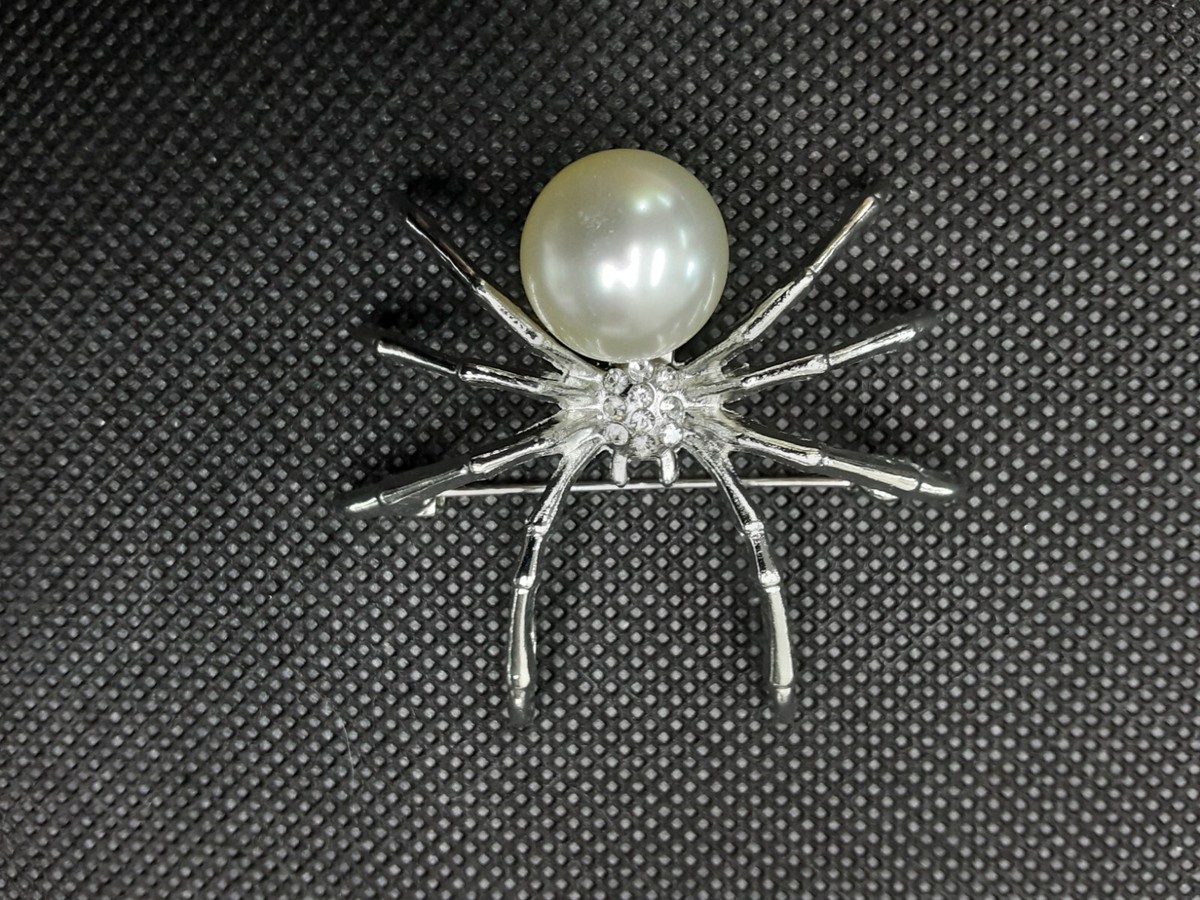 Silver Spider Brooch