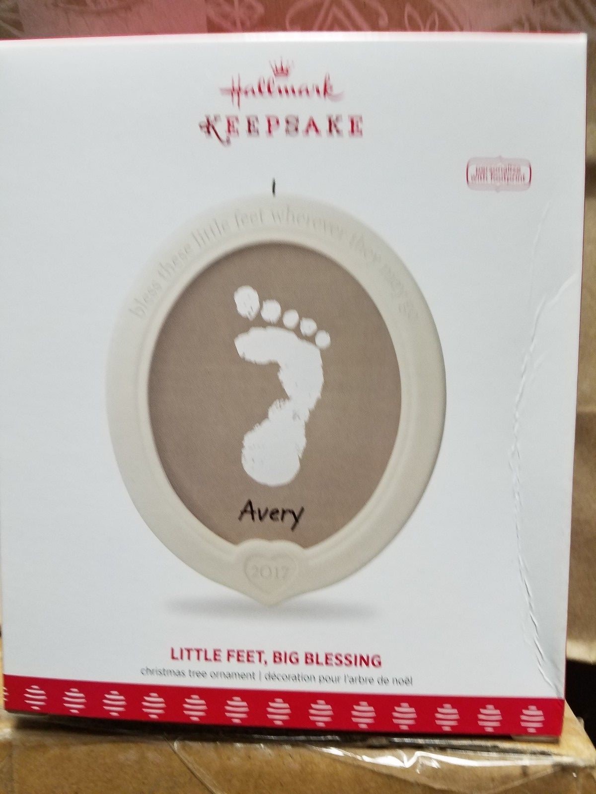 NIB! 2017 HALLMARK KEEPSAKE ORNAMENT~PERSONALIZE "LITTLE FEET,BIG ...