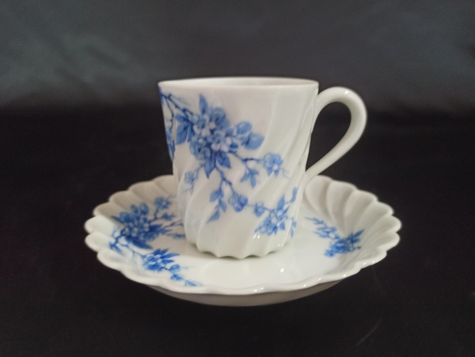 Moka Cup / Coffee in Limoges Porcelain Haviland Model TORS Blue Flowers ...