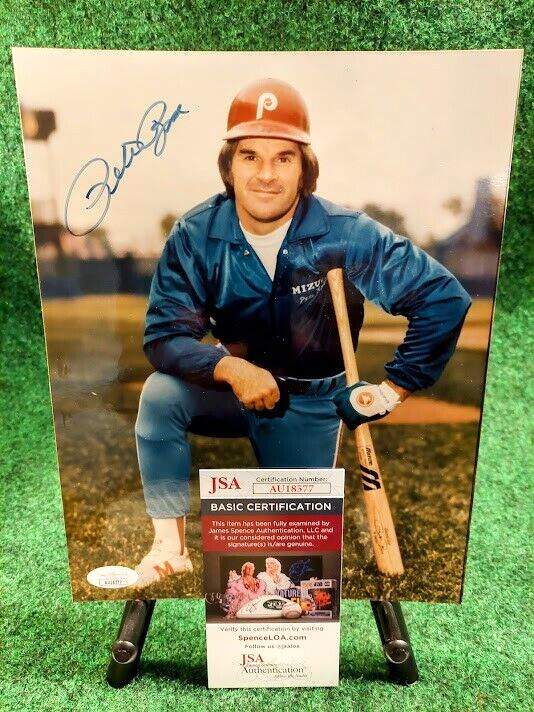 Pete Rose #14 AUTOGRAPHED Philadelphia Phillies 8x10 Photo JSA COA | eBay