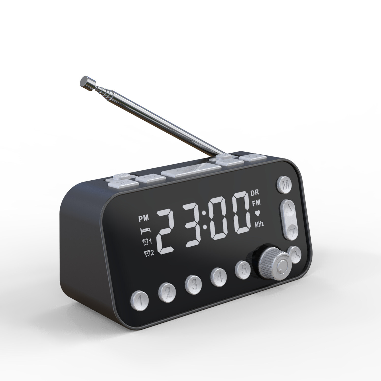 Bedside Alarm Clock Radio LED Digital Clock With Antenna Dual USB DAB ...
