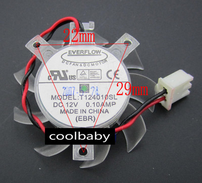 EVERFLOW T124010SL Graphics card cooling fan DC 12V 0.10AMP 2Pin | eBay