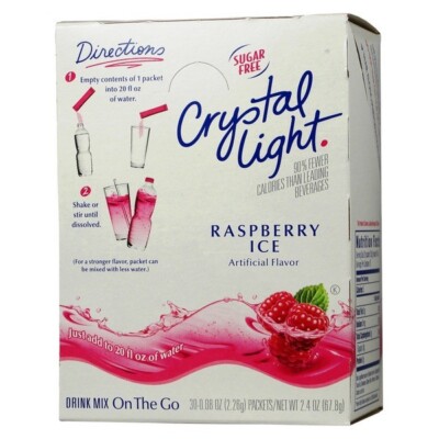 (2) Crystal Light Raspberry Ice Drink Mix 30 Count each, BB Jan 2025 | eBay