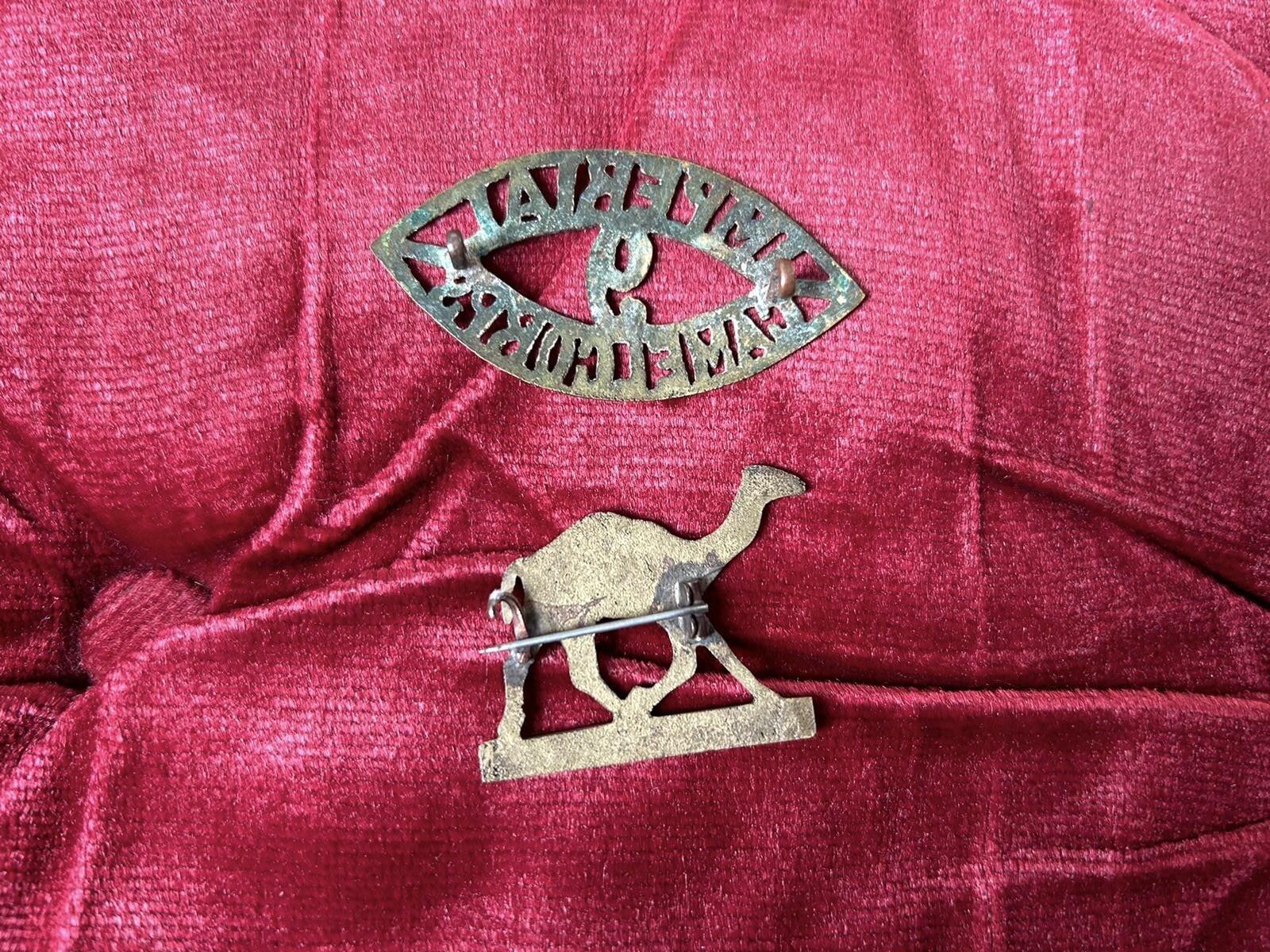 IMPERIAL CAMEL CORPS BADGE WITH METAL TITLE "9TH IMPERIAL CAMEL CORPS ...