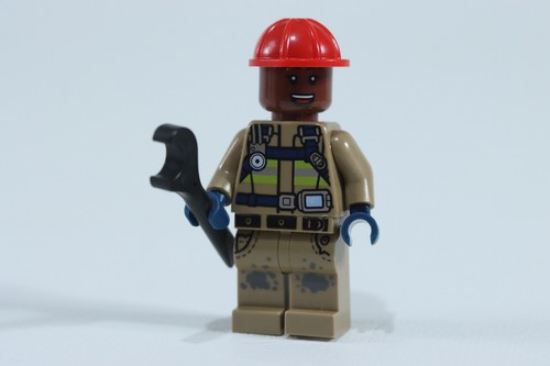 LEGO® City Minifigure Rescue Worker Dude Tradie Wrench Smiley Face | eBay
