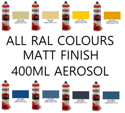 Dull Matt Paint RAL Colours Aerosol Spray Touch Up Metal Wood Plastic ...