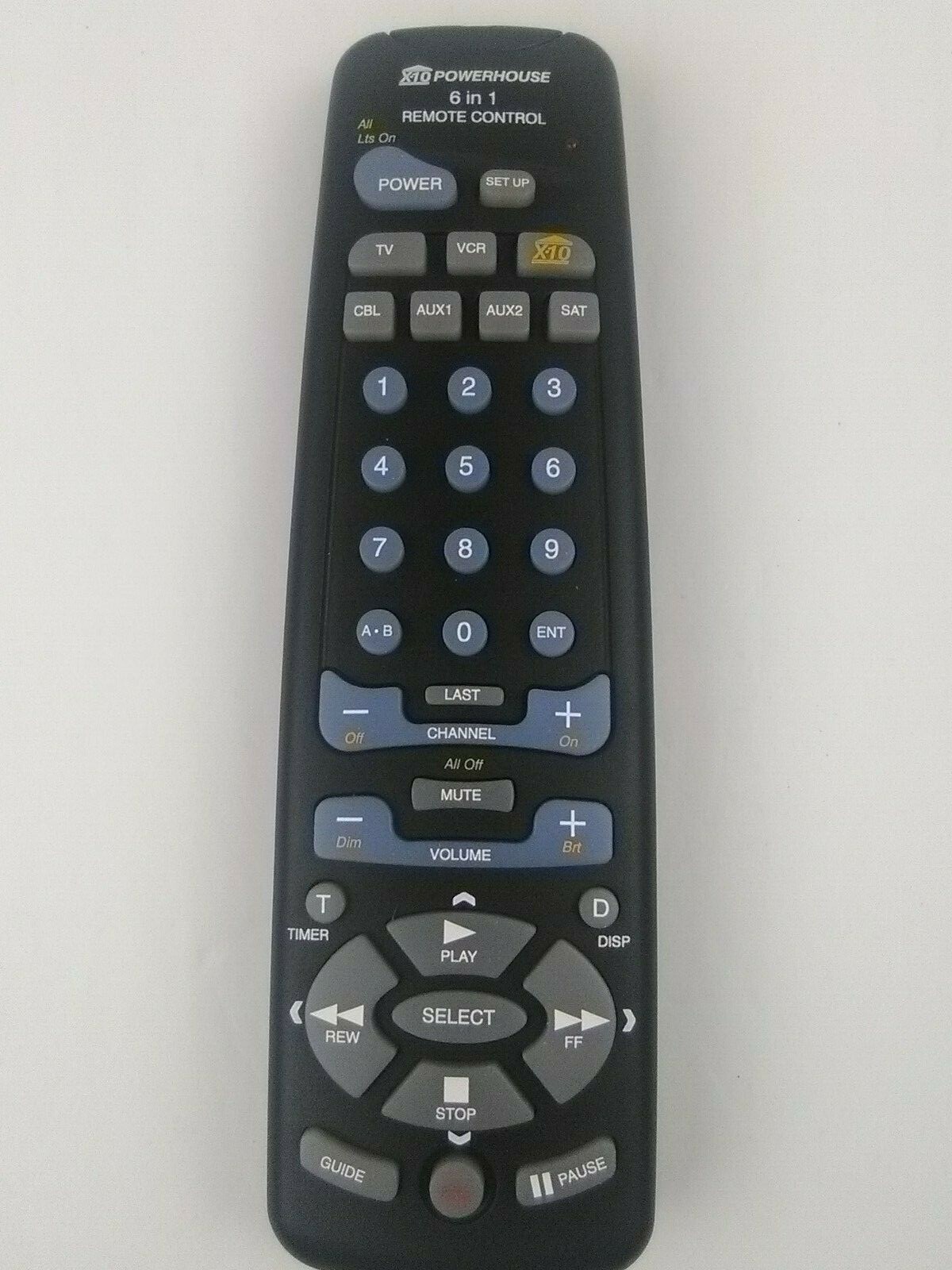X-10 Powerhouse 6 In 1 Remote Control UR19A RF Universal Use Box ...