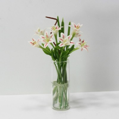 Dollhouse Miniature Oriental Lilies in a Clear Vase | eBay