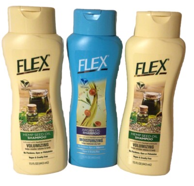 Flex Hemp Speed Oil Shampoo Volumizing & Argan Oil Shampoo Moisturizer ...
