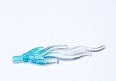 Lego Wave Rounded Large Flame Marbled Transparent Light Blue and Clear ...