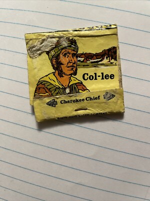 Collee Cherokee Chief Matchbook Match Box Vintage Matches Native ...