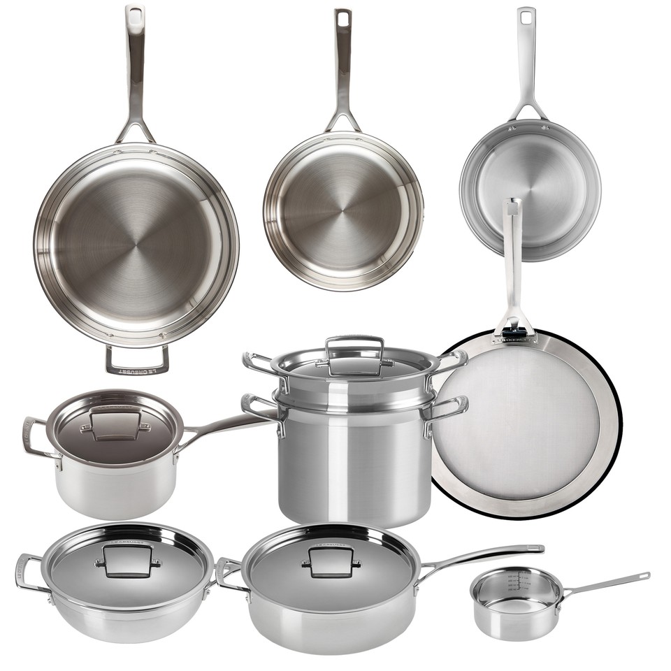 LE CREUSET COOKWARE CAST IRON POTS AND PANS DINNERWARE ULTIMATE SET 166 ...