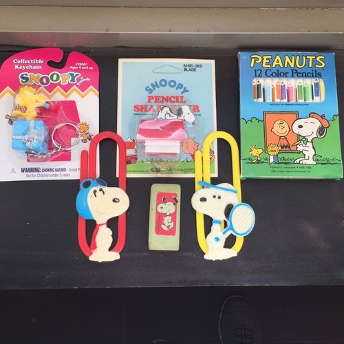 Snoopy Woodstock Peanuts Collectibles lot Pencils Clips Sharpener ...