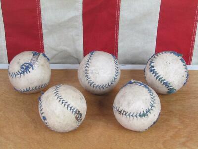 Vintage 1940s Bounder Ball Baseballs Group 5 Leather Blue Stitch ...