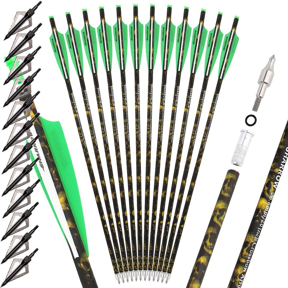 Crossbow Bolt Carbon Arrow 16" 17" 18" 20" 22'' Archery Blade ...