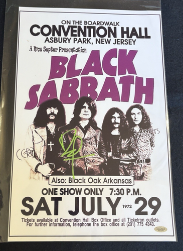 BILL WARD SIGNED AUTOGRAPHED 11X17 BLACK SABBATH POSTER COA #3012251 ...