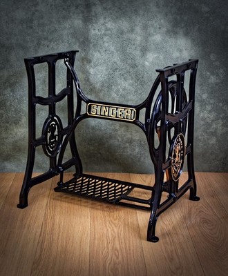 Unique Singer 34 Heavy Cast Iron Legs Sewing Machine Table Treadle Base ...