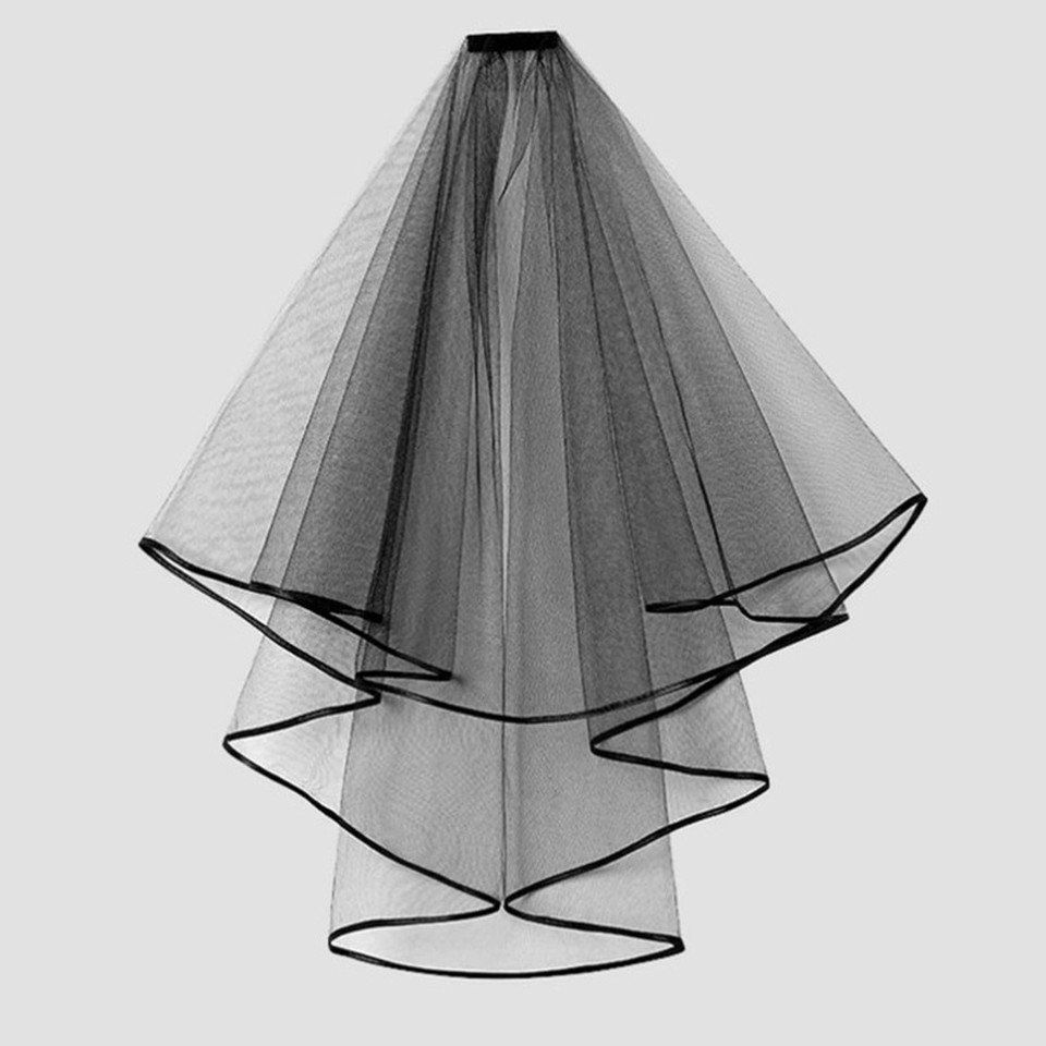 1Pcs Mesh Veils Black Bridal Double Layer Wedding Face Veil w/Clip ...