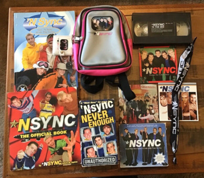 NSYNC Lot Of 10 Rare NWOT Mini Backpack VHS CD 2 Books Lanyard CD ...