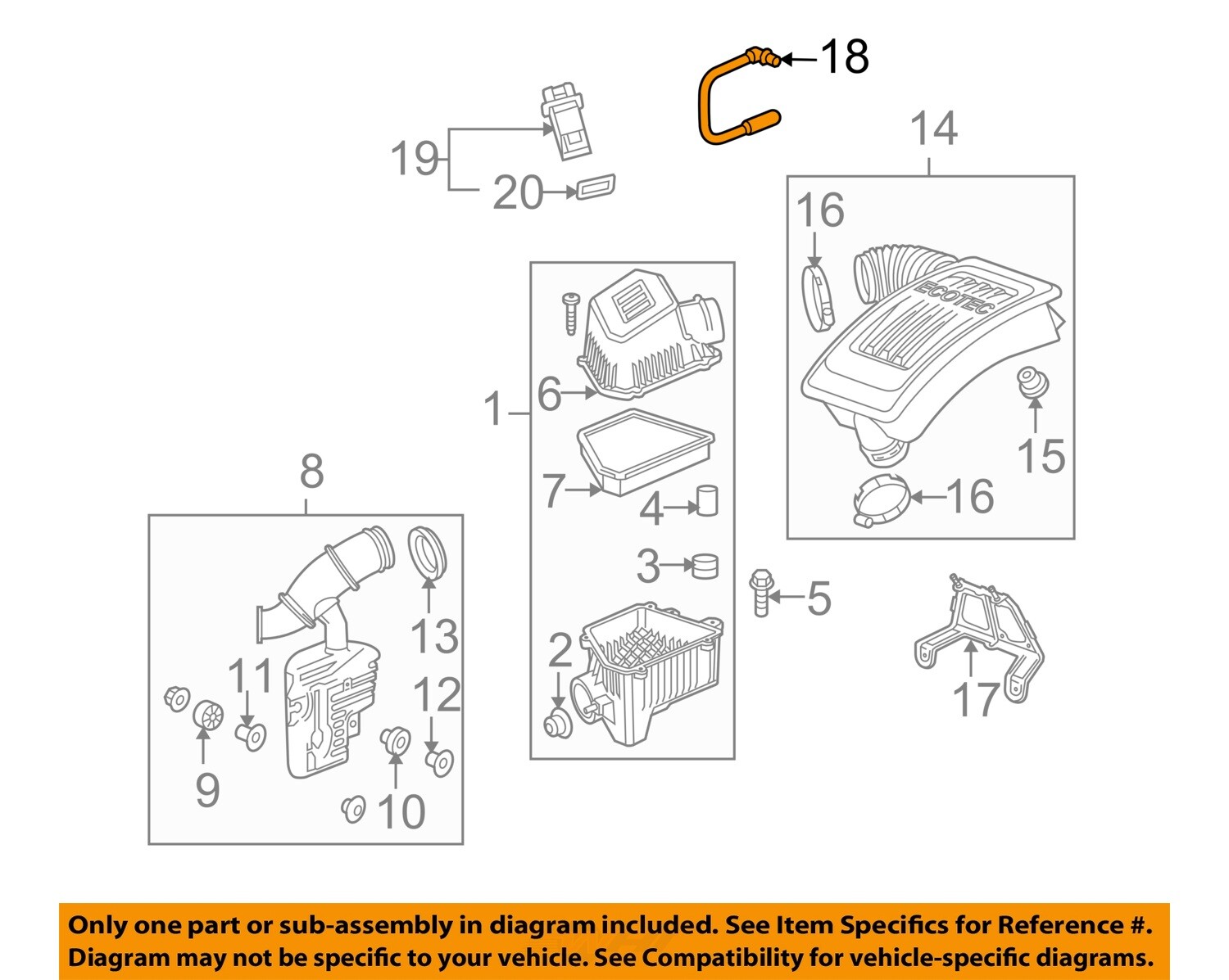 2010-2016 EQUINOX TERRAIN 2.4 PCV HOSE NEW GM # 12619363 | eBay