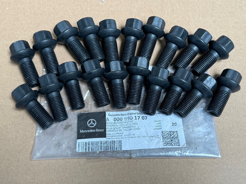 Set of 20 Mercedes-Benz Genuine Wheel Lug Bolt 14x26x1.5mm Black ...
