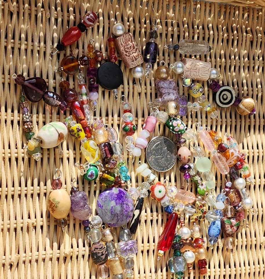 Jewelry Making Lot 47x Beads Drop Large Dangle Glass charms bead lots ...