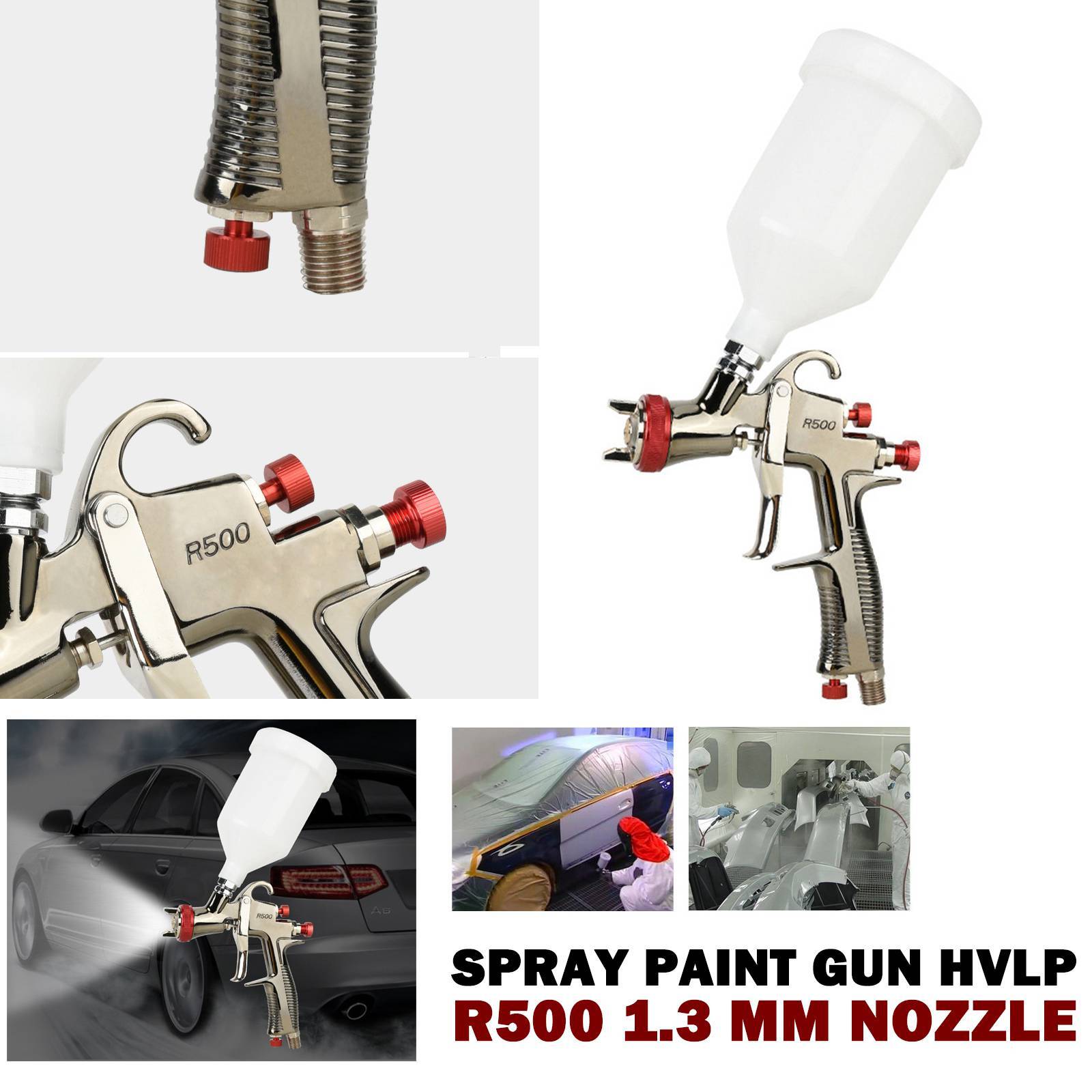 R500 LVLP Air Spray Gun Car Gravity Airbrush Painting Gun Kits 1.3mm ...