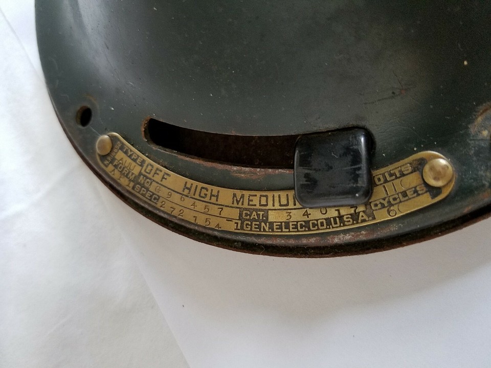 Original Antique General Electric Brass Blade Oscillating Fan 13" Type ...