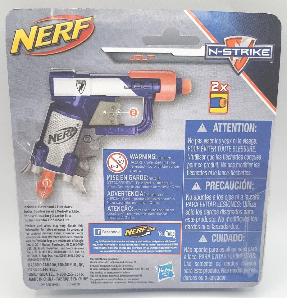 N-Strike Jolt Micro Blaster Gun with 2 Elite Darts NEW SEALED 2012 ...