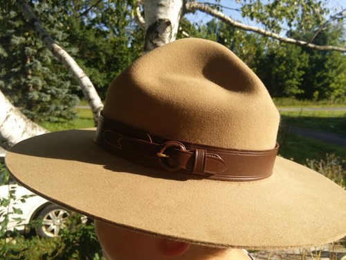 Leather RCMP Style Hatband for Stetson Hat - Size 24 1/2 for sale ...