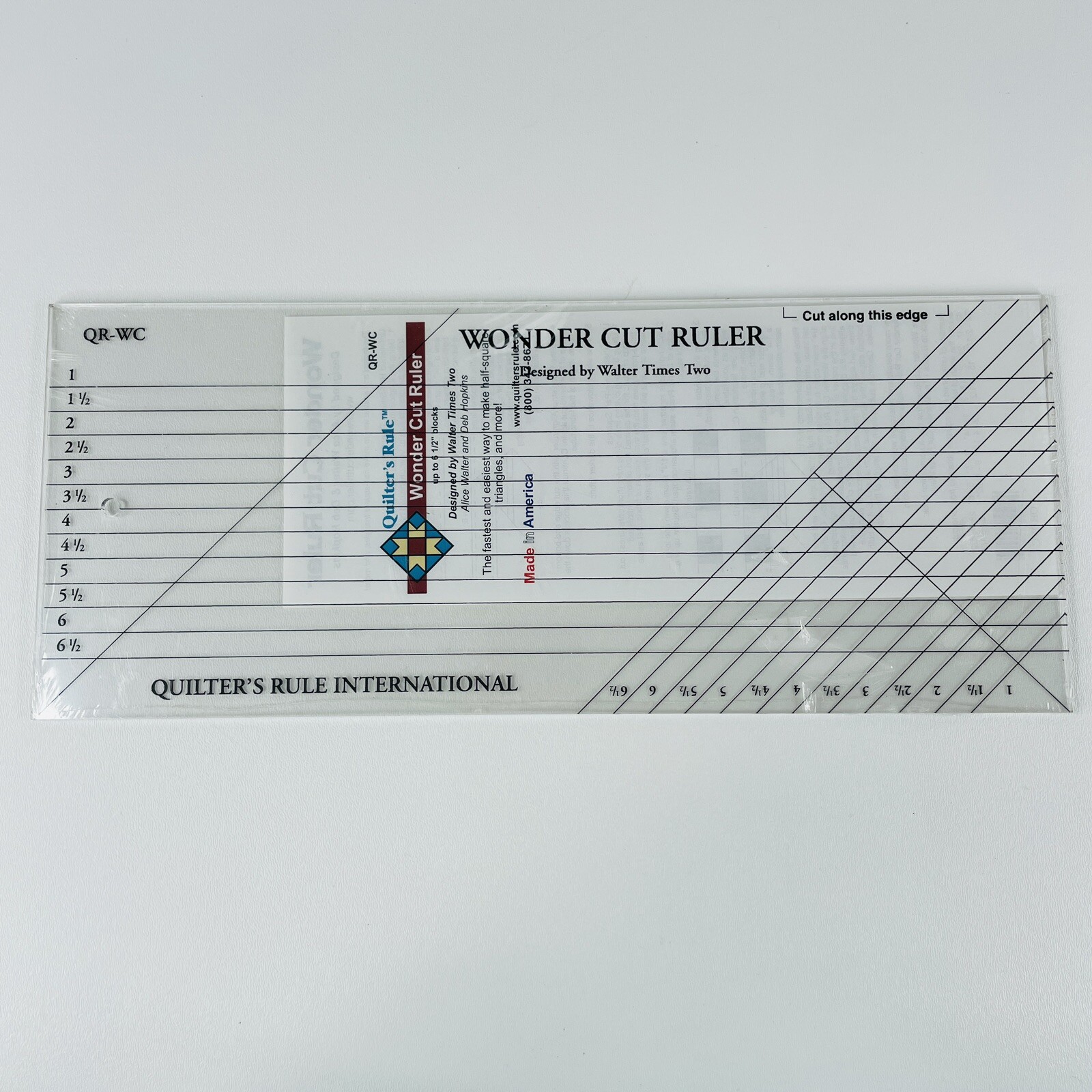 Quilters Rule Wonder Cut Ruler QR-WC, Walter Times Two up to 6.5 ...