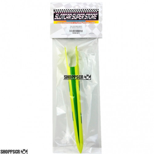 Yellow/Green Custom Painted 1:24 scale Dragster Body w/Clear Windscreen ...