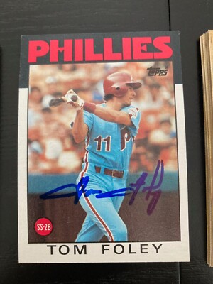 Phillies Tom Foley signed Topps 1986 Card | eBay