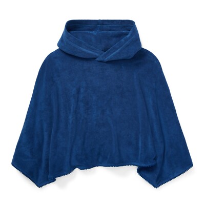 NWT RALPH LAUREN Hooded Terry Cover-Up Swim NAVY Cruise Blue 5 PONY ...