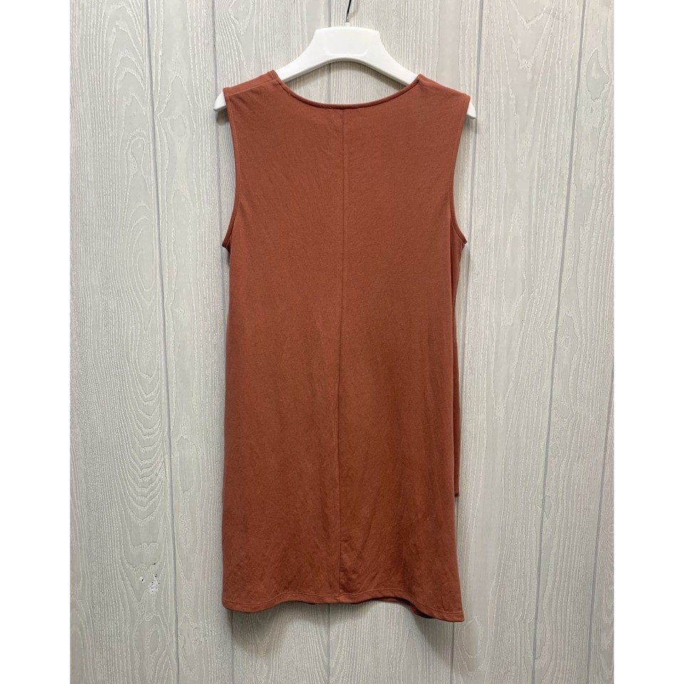 Samantha Dru Anthropologie Orange Rust Sleeveless Knot Wrap Dress MP ...