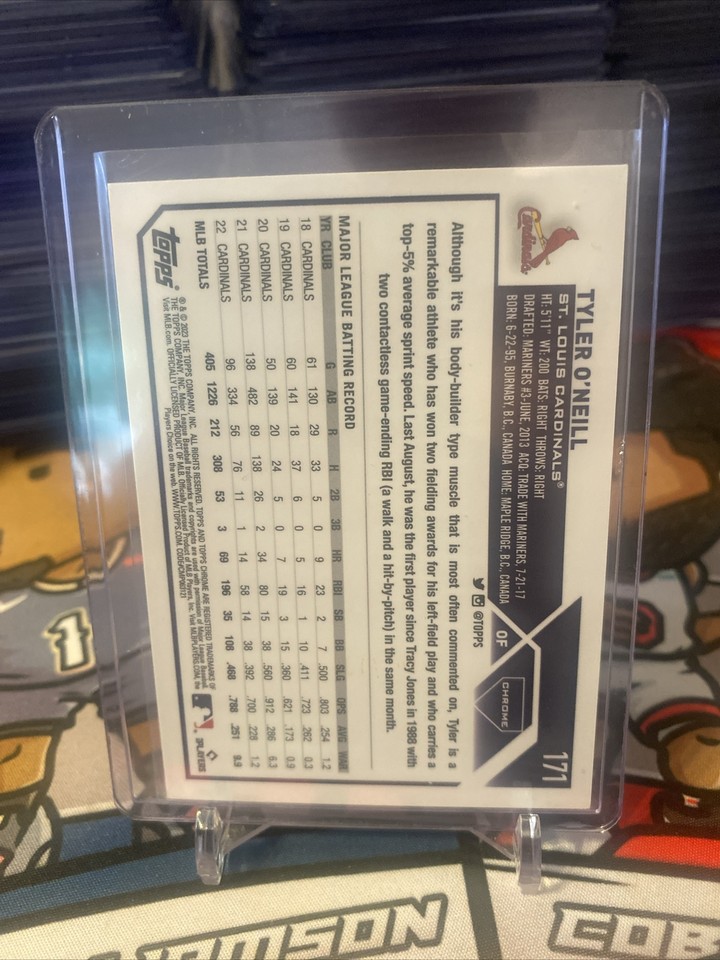 2023 Topps Chrome Tyler O'Neill AQUA REFRACTOR /199 St. Louis Cardinals ...
