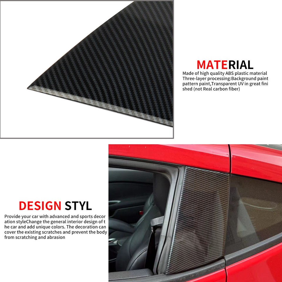 Carbon Fiber Style Exterior Car Window Pillar Trim Cover Fit For Nissan ...