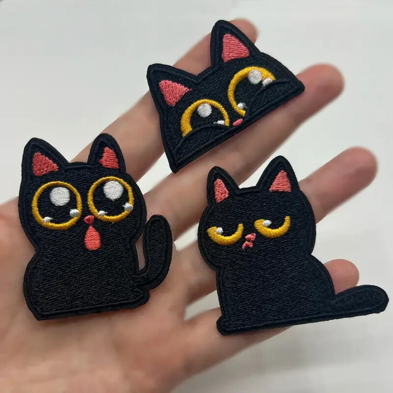 Cat Embroidered Patches - Self-Adhesive & Iron-Free select style | eBay
