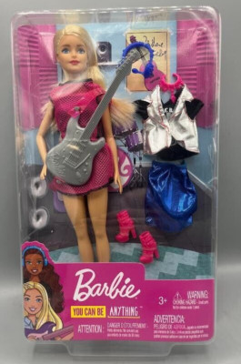 Barbie Musician Rockstar Guitar Doll Blonde You Can Be Anything Career ...