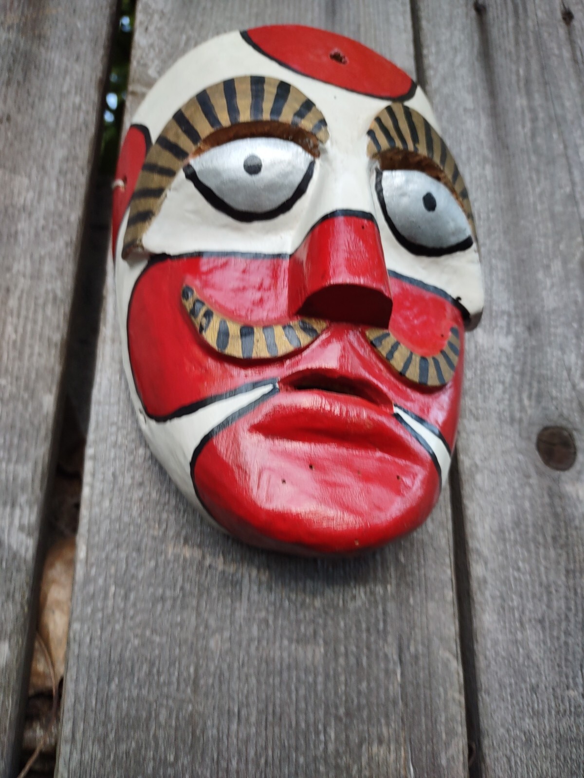 Vintage Mexican Mask Carved & Painted Wood Moor Mask Xico Mexico By ...