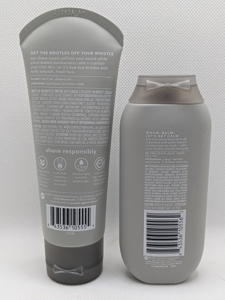 Method Men Hydrating Shave Cream & Post-Shave Balm Set (3.4 FL Oz each ...