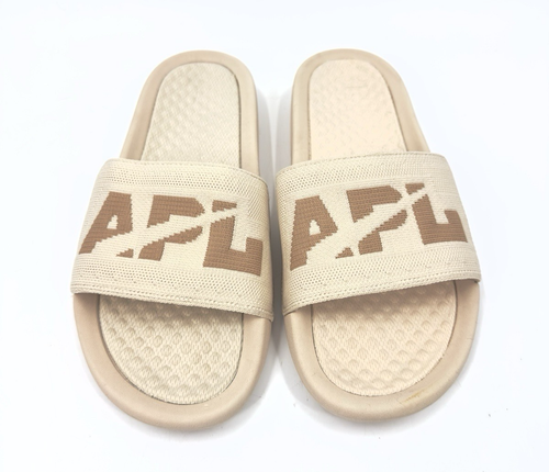 APL Big Logo TechLoom Slide Sandals Womens Size 8 Parchment Cream Brown ...