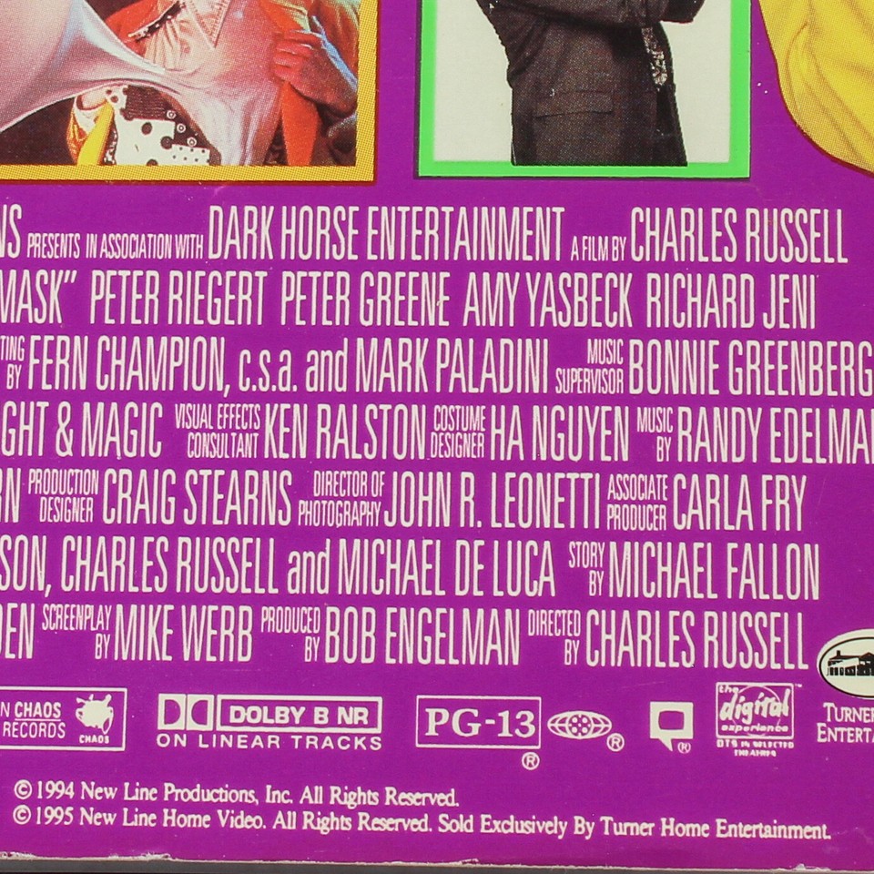 The Mask VHS 1995 Jim Carrey Cameron Diaz PG-13 New Line Home Video ...