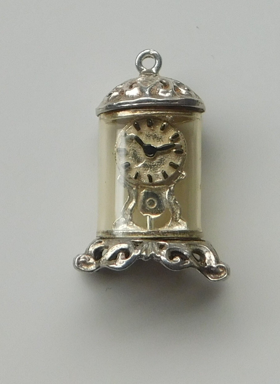 A VINTAGE SILVER CARRIAGE CLOCK CHARM WITH EXCELLENT DETAIL | eBay UK