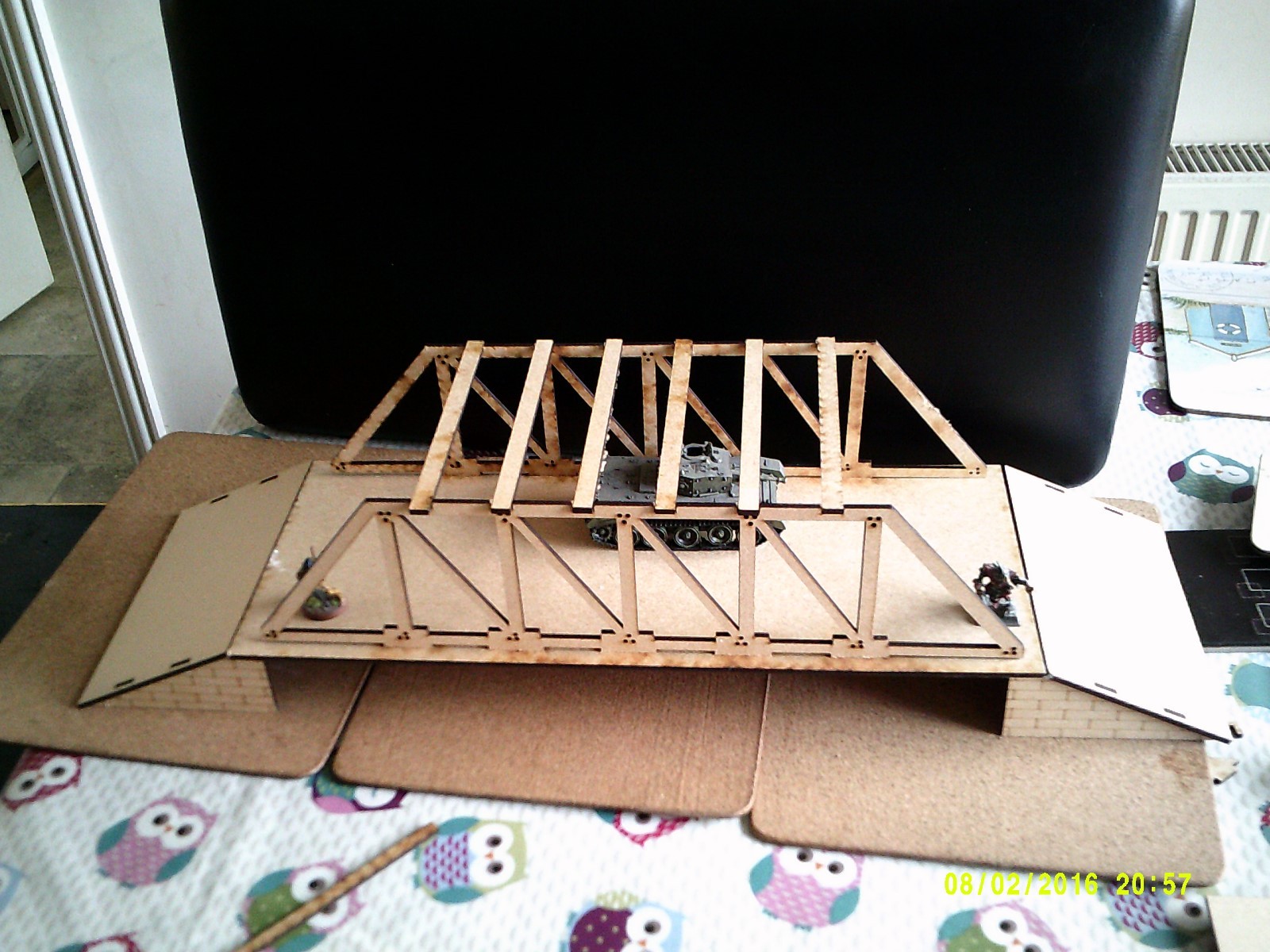 28mm Large WW2 Iron Ribbed Truss Bridge Scenery 450mm 3mm Laser Cut ...