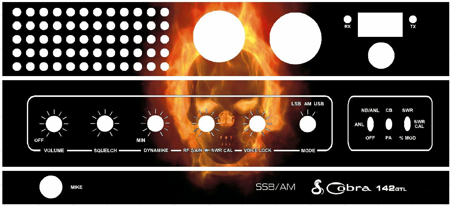 Cobra 142 GTL CB Radio Face Plate Graphic Decal Any Design Color ...