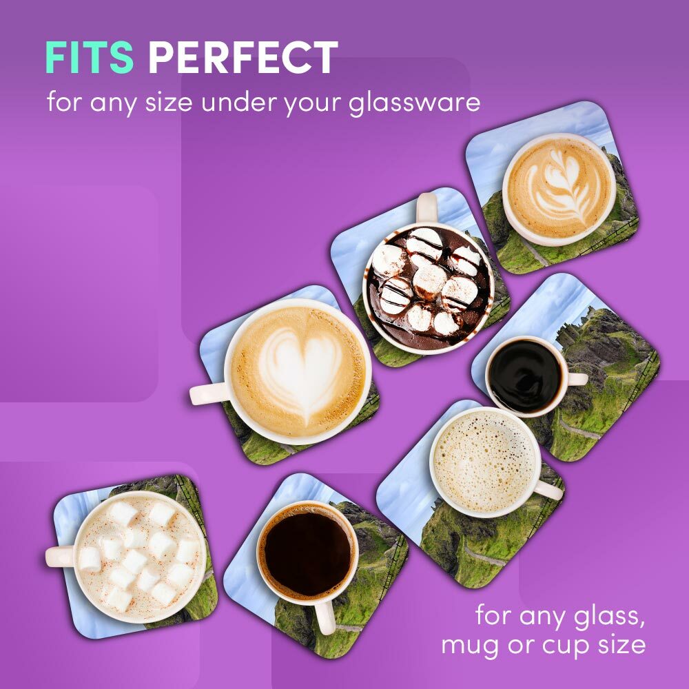 2 x Boxed Square Coasters - Dunnottar Castle Scotland UK #3251 | eBay