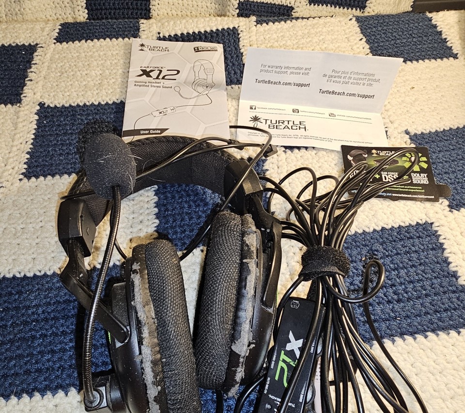 🔥 Turtle Beach Ear Force X12 Green/Black Gaming Headset PC & Xbox 360 ...