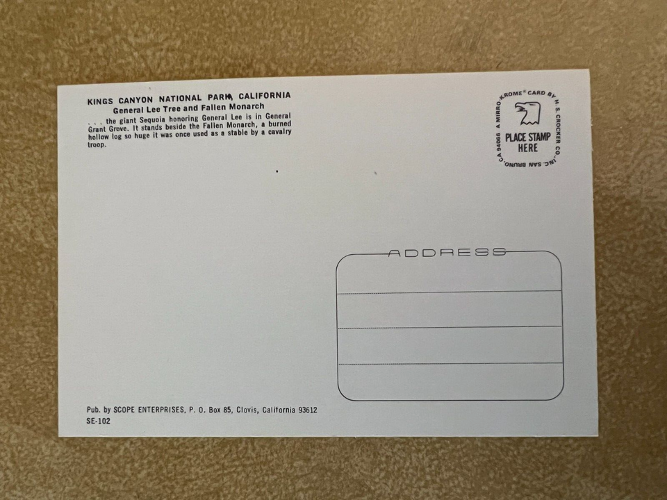 Postcard ~ 3092 ~ General Lee Tree ~ Kings Canyon National Park ...